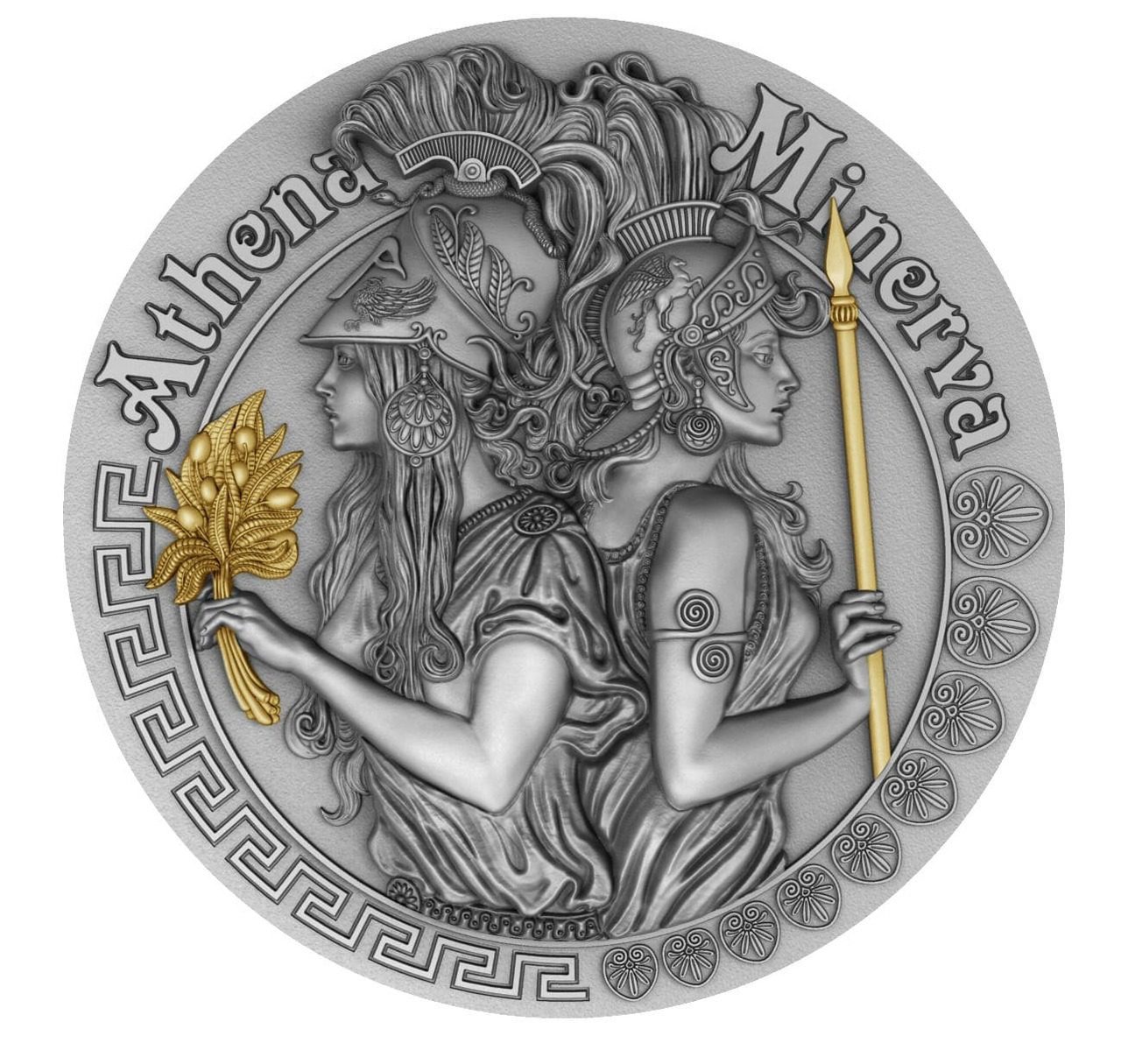 ATHENA AND MINERVA Strong and Beautiful Goddesses 2 Oz Silver Coin